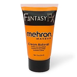 Mehron Makeup Fantasy FX Cream Makeup | Water Based Halloween Makeup | Orange Face Paint & Body Paint For Adults 1 fl oz (30ml) (ORANGE)