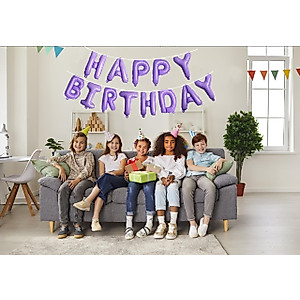 16inch Happy Birthday Balloons Purple Party Decorations Foil Balloon for Birthday Party Supplies