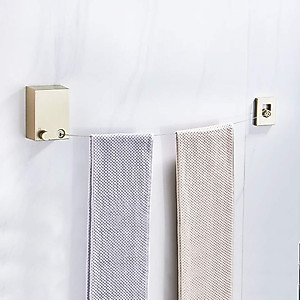 JOOM Retractable Clothesline Indoor Clothes Lines retracting | Heavy Duty for Drying Laundry line Outdoor|Wall Mounted Stainless Steel 13.8Feet (One line,Gold)