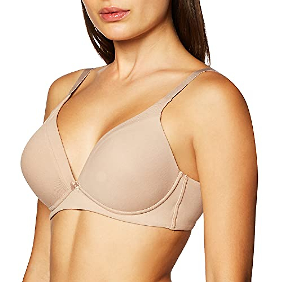 Warner's Women's Invisible Bliss Cotton Comfort Wireless Lift T-Shirt Bra RN0141A, Toasted Almond, 34B