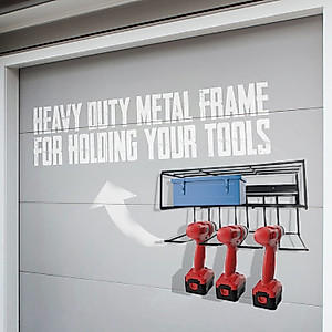 MRONextDay.com Tool Storage Organizer - Drill Holder Wall Mount - Power Tool Storage Rack for Organizing Your Workbench - Sturdy Drill Storage.