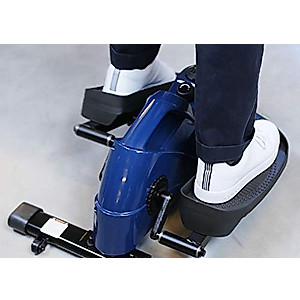 JFIT Under Desk and Stand Up Mini Elliptical/Stepper w/Adjustable Angle, Navy/Black