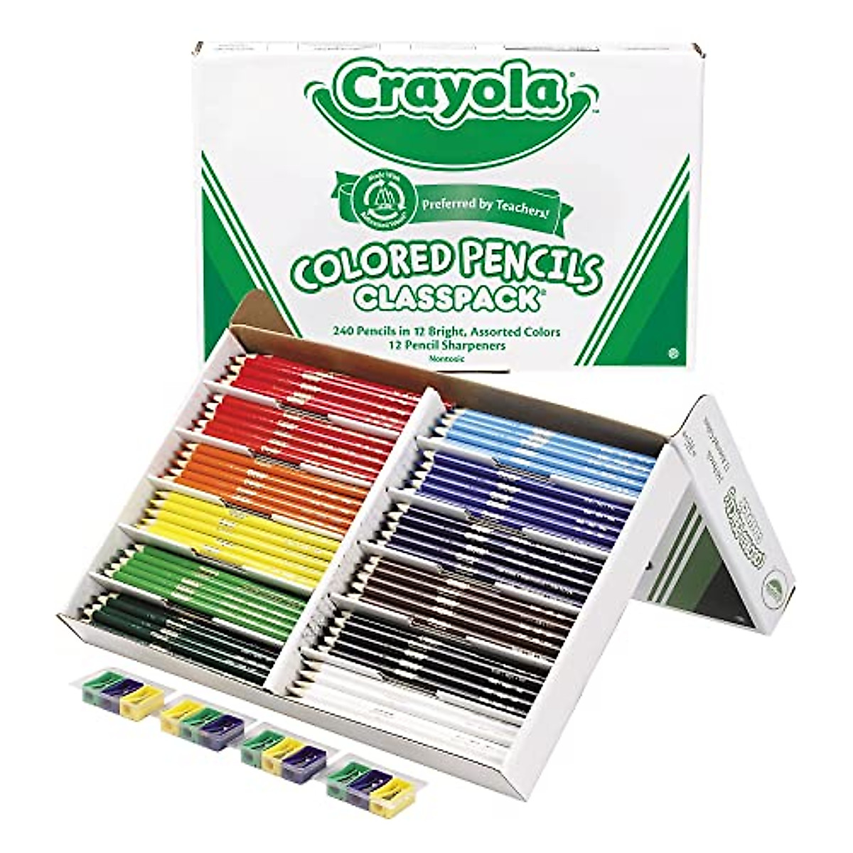 Crayola Colored Pencils Classpack, 240 Count, Bulk Classroom Supplies For Teachers, 12 Assorted Colors