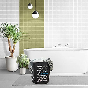 SEDLAV Hamper, Laundry Basket Plastic, Black, 20”, Hampers For Laundry, Dirty Clothes Hamper, Storage For Clothes. Ideal Hamper For Closet, Bathroom, Bedroom, Laundry Basket