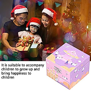 Haowecib Jewelry Box for Girls, Cute Animal Shape Fiberboard Musical Jewelry Box Birthday Gifts Bedroom Decor Musical Box with Pullout Drawer for Rings Necklaces Bracelets Earrings(B)