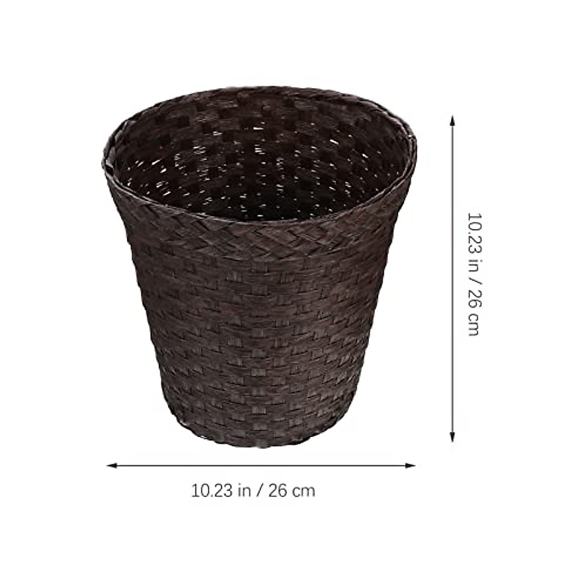 Angoily Laundry Storage Bucket Natural Paper Woven Baskets Round Trash Can Garbage Bin Basket Woven Waste Basket Laundry Buckets Organizer Home Decoration (Coffee) Tall Wicker Basket