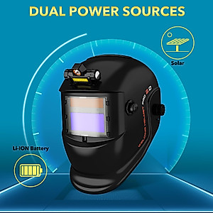 TRQWH Welding Helmet with Light True Color Auto Darkening Welding Helmets for Men Solar Powered Welding Hood with 2 Arc Sensor Wide Shade 4/9-13 for TIG MIG ARC Cool Welder Mask Careta Para Soldar