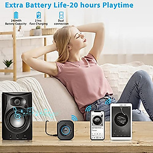 IDIGMALL 2023 Latest Bluetooth 5.3 Audio Receiver for Speaker, Wireless 3.5mm Aux Hi-Fi Music Adapter w/Noise Cancelling Mic & Hands-Free for Car Stereo Home Amp w/Headphones Jack/RCA, 20H Playtime
