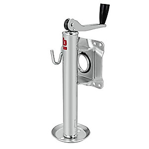 bROK Products 15936 Side Mount Top Wind Trailer Jack with Footplate - 1000 lb, Silver
