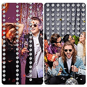 12 Meters Disco Ball Beaded Curtain Christmas Tree Ornaments Decorations Reflective Mini Disco Ball Ornaments Hanging Disco Ball for Window Door Curtain Passage Wedding Backdrop