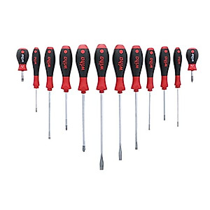 Wiha 30297 12-Piece Slotted and Phillips Screwdriver Set with Soft Finish Handles