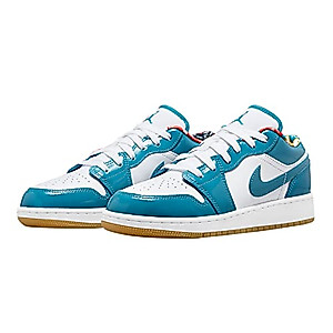 Jordan Big Kid's 1 Low SE Barcelona Cyber Teal/Cyber Teal-White (DM0589 400) - 4