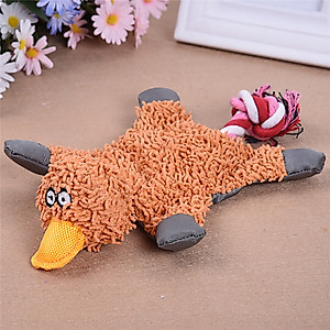 heaven2017 Plush Cuddly Duck Squeaky Puppy Dog Chew Teeth Cleaning Playing Squeaky Interactive Toy Random Color