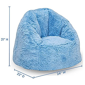 Delta Children Cozee Fluffy Chair, Toddler Size (for Kids Up to 6 Years Old), Blue,2 Count