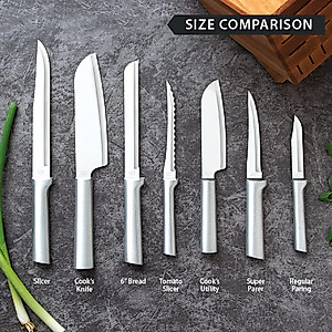 Rada Cutlery Everyday Paring Knife Stainless Steel Blade with Aluminum Made in USA, 6-3/4 Inches, 1-Pack, Silver Handle