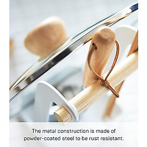 Yamazaki Home Ladle & Lid Rest - Kitchen Utensil Organizer Stand For Cooking, Steel + Wood, Water Resistant, No Assembly Req.