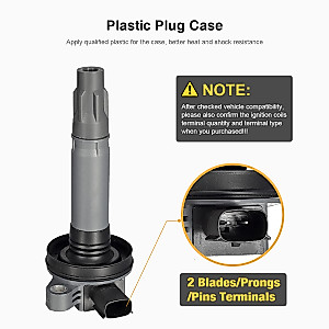 Vplus Set of 6 Ignition Coils Pack UF553 7T4Z-12029-E & Spark Plugs 5019 LTR5GP Compatible with Ford Flex Taurus Edge Lincoln MKS MKT MKZ MKX Mercury Sable 3.5L 3.7L V6