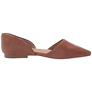 Amazon Essentials Women's D'Orsay Flat Ballet, Tan, 7.5