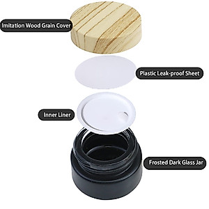 Tighall Small Empty Black Glass Cosmetic Containers with Lids Round Frosted Travel Jars with Inner Liners Sample Jars Refillable Cosmetic Container Bottles for Lotions Sample Eye Creams (3 PACK, 5g)