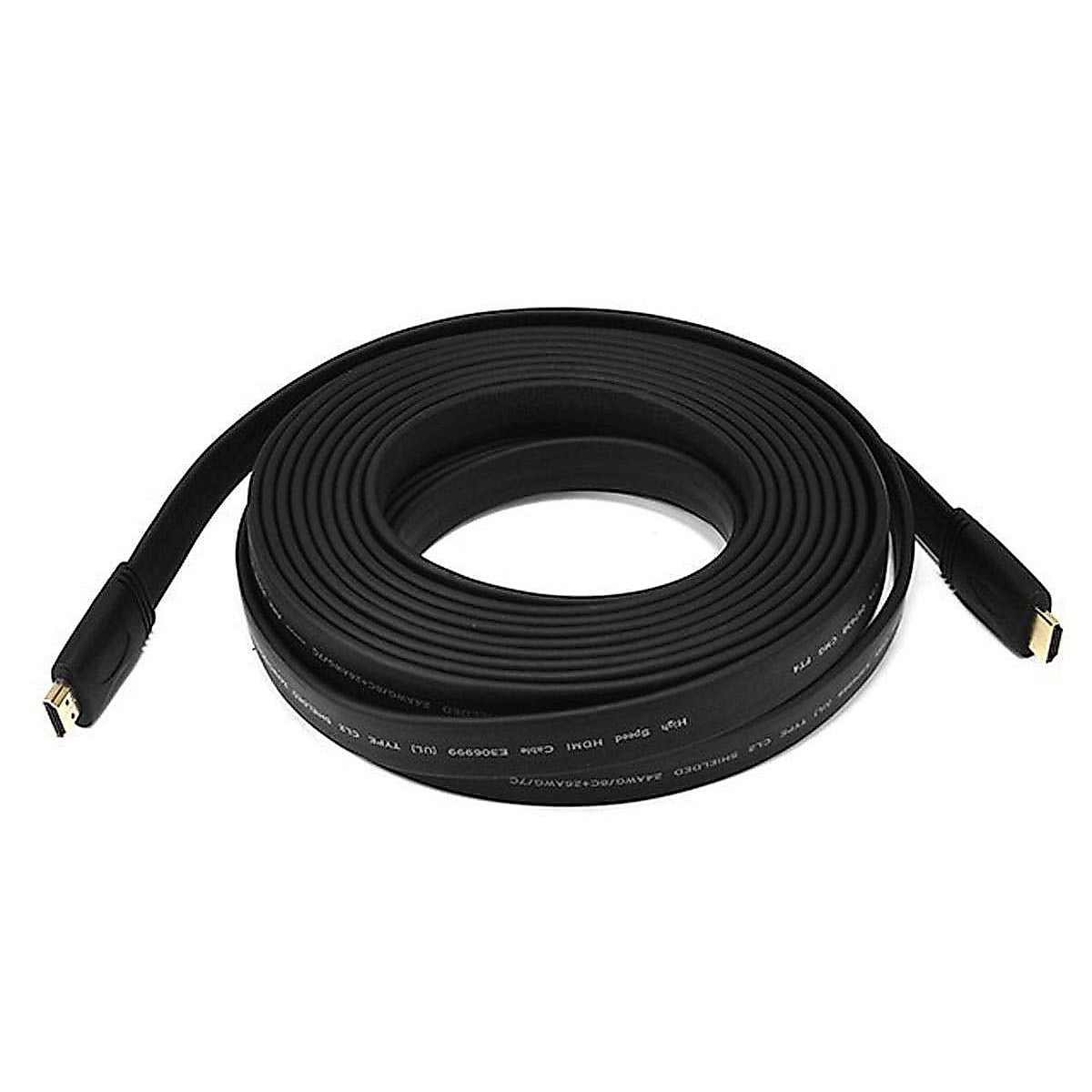 Monoprice Commercial Series Flat High Speed HDMI Cable, 4K @ 24Hz, 10.2Gbps, 24AWG, CL2, 3ft, Black