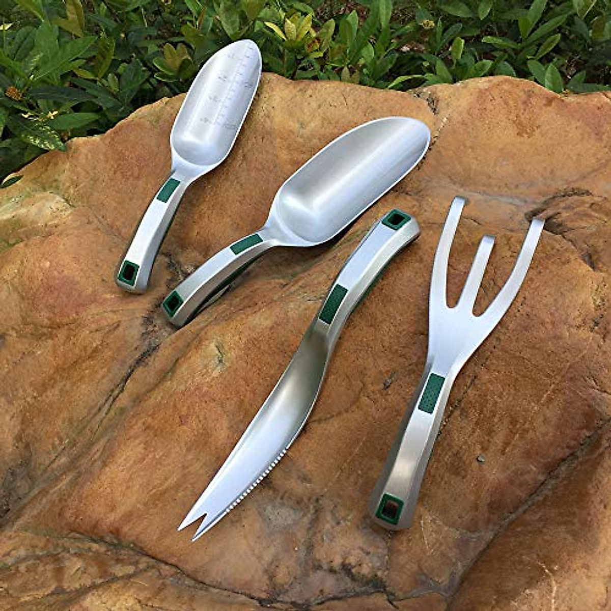 Bend-Proof Garden Trowel Tools with Sharp Edge, Rust Proof Small Gardening Hand Shovel, One-Piece Aluminum Transplanter with Grading Mark, Lightweight Comfortable Ergonomic Handle