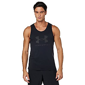Under Armour Men's Sportstyle Logo Tank, Black (001)/Quirky Lime, X-Small
