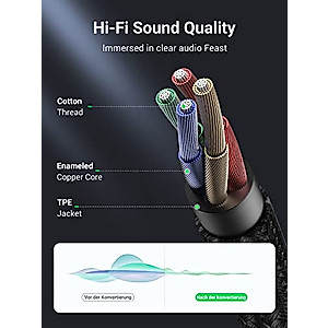 UGREEN Headphone Splitter 3.5mm 2 Female to 1 Male Mic and Audio Y Splitter TRRS Headset Adapter Cable Stereo Compatible with Laptop PS4 Xbox PC Phone Tablet Gaming