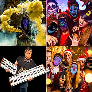 Funle Led Mask with App Controlled,Programmable LED Halloween Mask,Digital Mask for Costume Cosplay Party Masquerade
