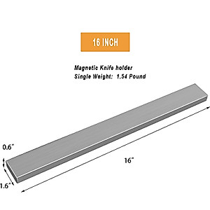 Stainless Steel Magnetic Knife Holder 16 Inch for wall,Multi-Purpose Functionality Adhesive Magnetic knife Strip as Office magnetic tool manager,kitchen Magnetic Tool Organizer.