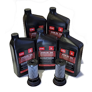 Toro Genuine OEM (Fits Exmark) Hydraulic Oil Change Kit with 2-117-0390 Filters (Fits Exmark 116-0164) Z-Master and Exmark Lazer Z Next Lazer Z Riding Mowers, Black