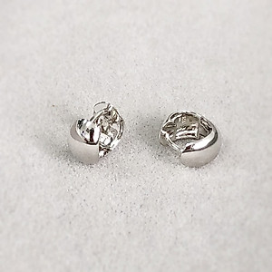 BERRICLE Sterling Silver Mini Fashion Hoop Huggie Earrings for Women, Rhodium Plated 0.45"