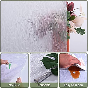 FEOMOS Window Privacy Film, Static Cling Window Film Frosted Window Decals, Decorative Glass Vinyl, ICY Flame Patterned Films for Windows Doors 35.4x78.7 inches