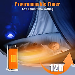 tectake Outdoor Patio Heater, 1500W Electric Tower Heater with Remote Control, 120° Oscillating, Portable Space Heaters for Indoor Use, Bedroom, Office, Outside, Tent