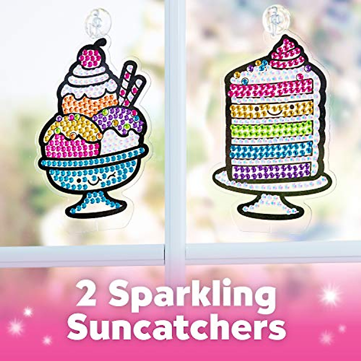 Creativity for Kids Big Gem Diamond Painting Kit: Sweets Stickers and Suncatchers - Diamond Art for Kids, DIY Stickers and Suncatcher Kit for Girls Ages 6-8+