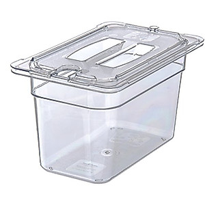 Carlisle FoodService Products Plastic Food Pan 1/4 Size 6 Inches Deep Clear (Pack of 6)