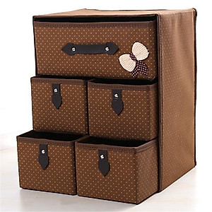 PILER Foldable Storage Box Bra Underwear Closet Organizer Drawer Divider Kit Set of 5 Dark Containers Divider with Drawers （blue）