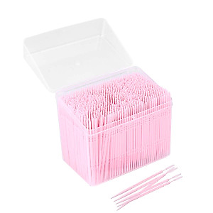 1000pcs Disposable Interdental Portable Plastic Toothpicks Oral Cleaner Stick Oral Gingival Dental Toothpicks Dental Flosser Pick (Random Color)