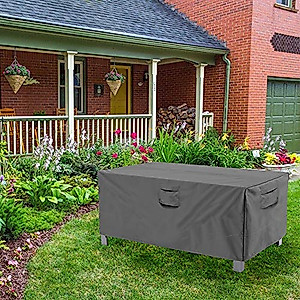 Vailge Veranda Rectangular/Oval Patio Table Cover, Heavy Duty and Waterproof Outdoor Lawn Patio Furniture Covers, X-Large Grey