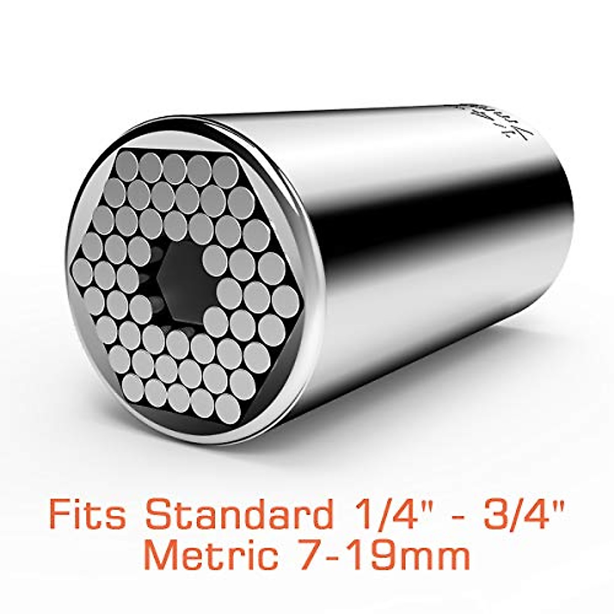 Universal Socket, Self-adjusting Socket Fits Standard 1/4'' - 3/4'' Metric 7mm-19mm, Adapter Socket for Wrench Ratchet & Power Drill, Tools Gifts for Men Him Husband Dad Father DIY Handyman Women