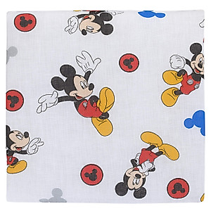 Disney Mickey Mouse - Blue, Red, Yellow 2 Piece Toddler Sheet Set with Fitted Crib Sheet and Pillowcase