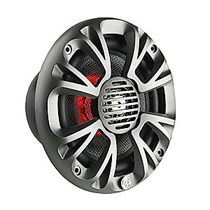 Audiopipe APMP-T625LD 6.5 Inch 250 Watt Max, 4 Ohm Marine Audio 2 Way Coaxial Stereo Speaker with LED Lights and 1.2 Inch Kapton Voice Coil, Silver