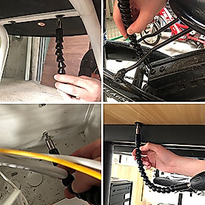 11.5 Inch Flexible Extension Shaft with 10 Drill Bit Sets, 1/4" Hex Head Magnetic Connect Drive Shaft Tip, Drill Flexible Shaft, Batch Head Connecting Rod Multi-Angle Work