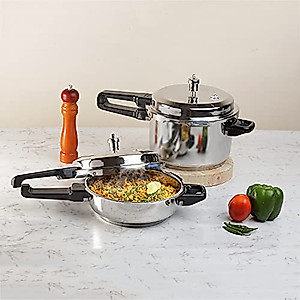 Vinod Pressure Cooker Stainless Steel – Outer Lid - 3 Liter – Induction Base Cooker – Indian Pressure Cooker – Sandwich Bottom – Best Used For Indian Cooking, Soups, and Rice Recipes, Quinoa