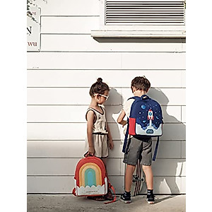 zoy zoii Kids Backpack, Modern Toddler Backpack for Preschool Girls Boys ages 5-10, Children Bookbag Schoolbag Casual Daypack Travel Bag - Zoy Rainbow