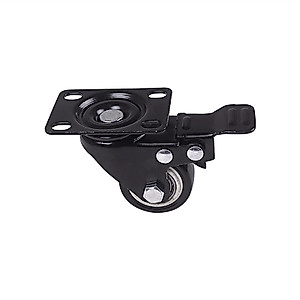 Caster Wheels Set Heavy Duty Swivel Caster Wheels with Safety Dual Locking and Polyurethane Foam No Noise Wheels, Load Bearing 440 Lbs Heavy Duty Casters