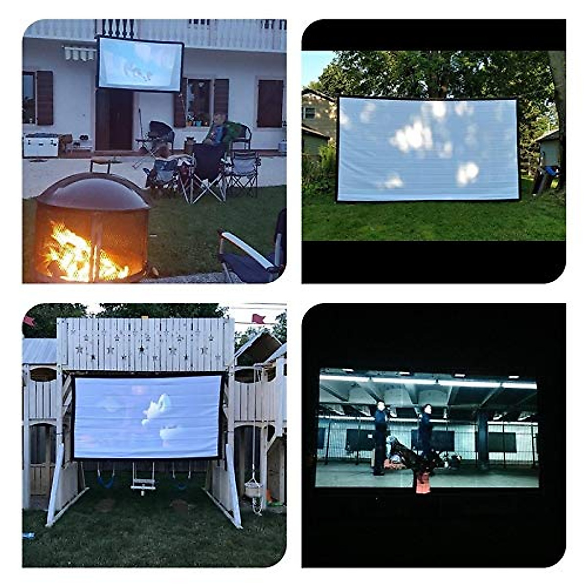 VIBY Projector Screen Outdoor 150 200 Inch 300 Inch White Cloth Material 180 250 Inch Optional 16:9/4:3 for LED (Size : 300 inch)