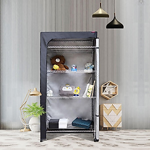 ZYSUOR Shelf Cover Wire Shelving Cover Rack Dust Cover 48X18X72,The Two-Way Zipper Design can be Opened up, Down, or All for Easy Access (No Shelves,Black Cover only)