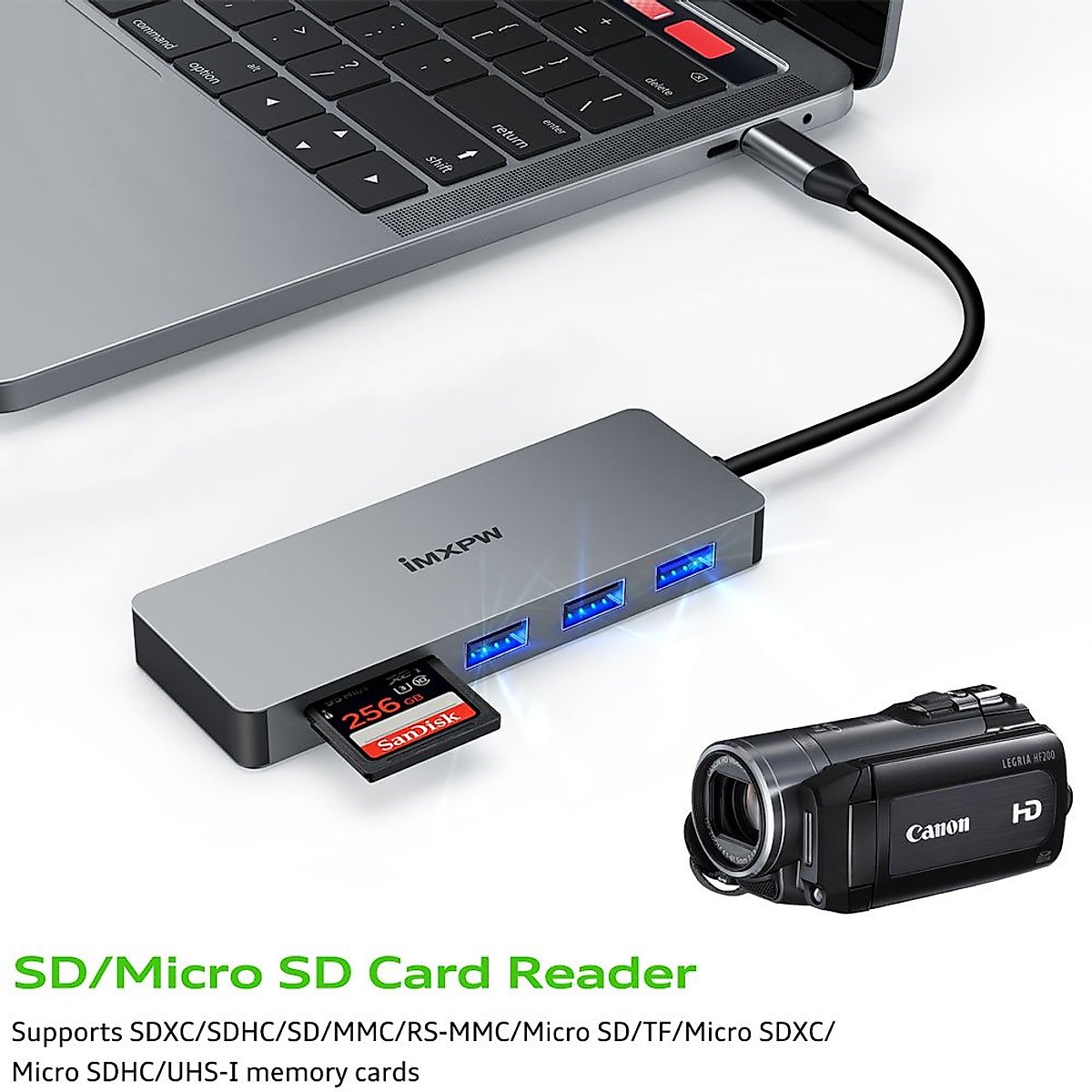 USB C to HDMI Adapter, 7 in 1 USB-C Hub Multiport Adapter with 4K HDMI, 100W PD, USB 3.0/2.0 Port, SD/Micro SD Card Reader, Portable Docking Station for MacBook Pro/Air/iPad/Dell XPS/Nintendo Switch