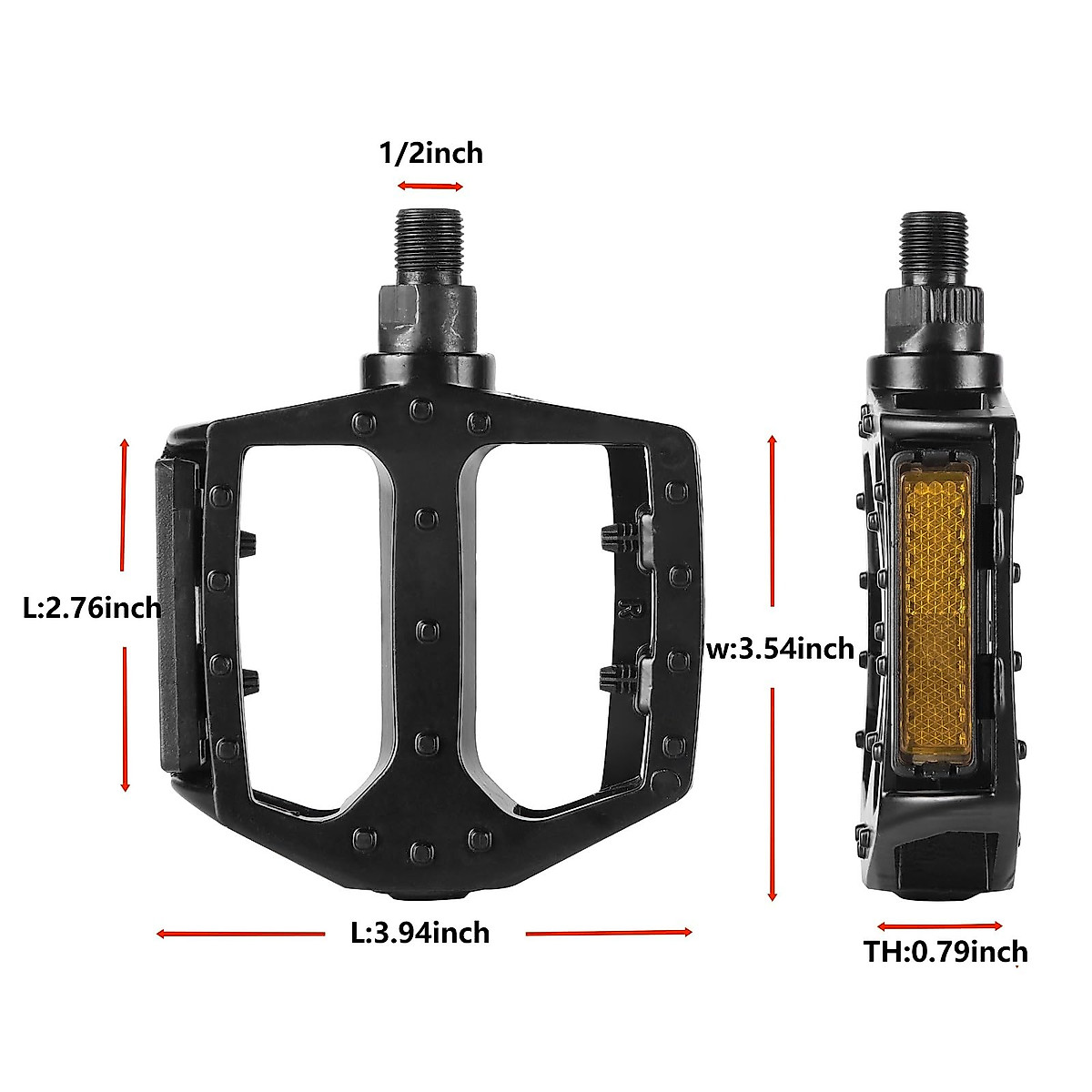 CDWEFHR 1/2'' Adult Tricycle Pedals,Aluminium Alloy Bicycle Pedals for Trike,Freestyle BMX Bike,Kid Bike,Beach Cruiser Bike