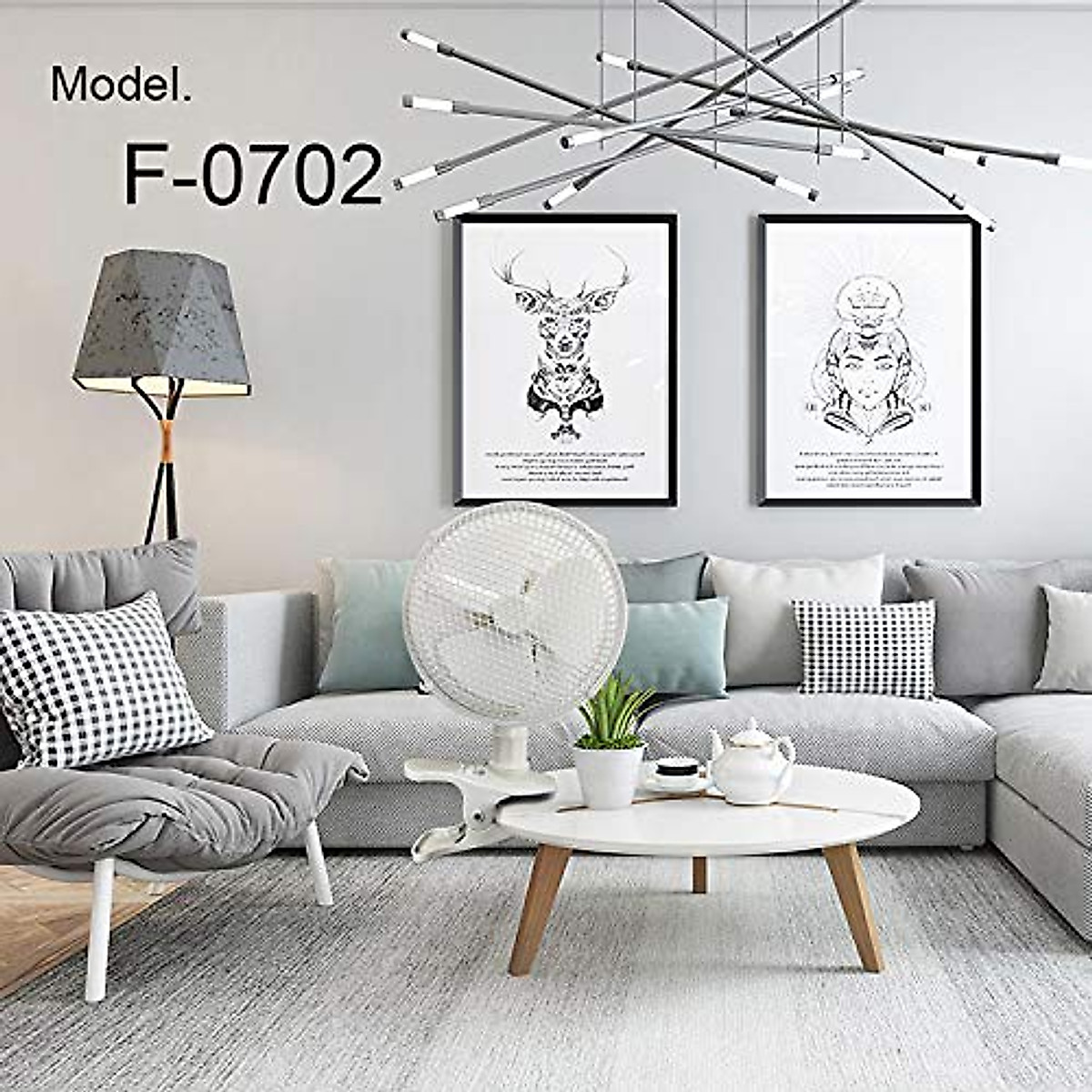 Optimus F-0702 Indoor Plug-in Fan, Household, White